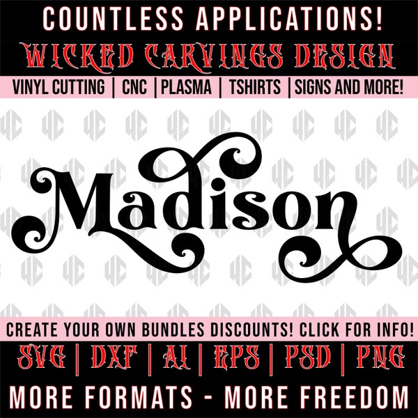 Madison Name Art - Etsy