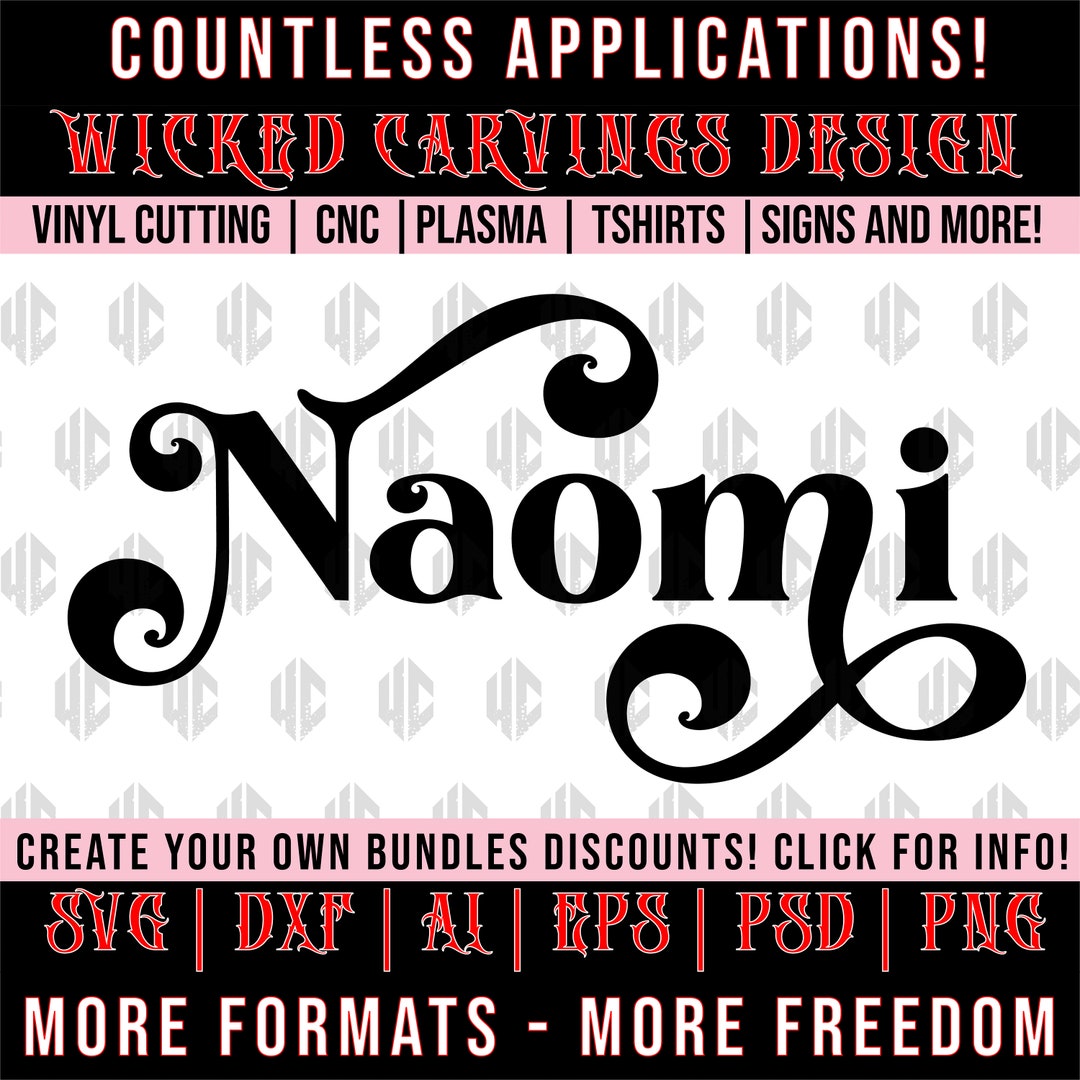 Naomi Girl Baby Infant Name SVG Dxf Vector Diy Image Cut File Vinyl ...