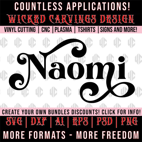 Naomi Girl Baby Infant Name SVG Dxf Vector Diy Image Cut File | Etsy