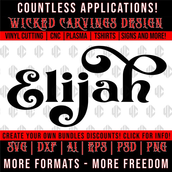Elijah Name Art - Etsy