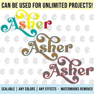 Asher Boy Baby Infant Name SVG Dxf Vector Diy Image Cut File Vinyl ...