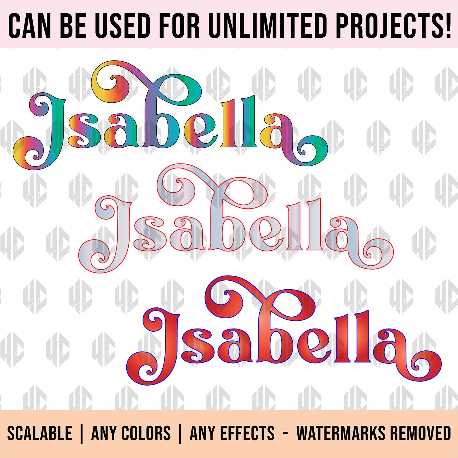 Isabella Girl Baby Infant Name SVG Dxf Vector Diy Image Cut File Vinyl ...