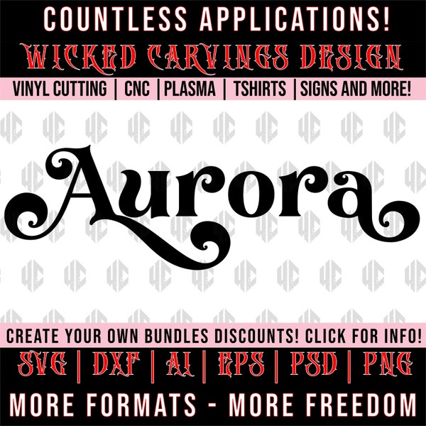 Aurora Name Svg - Etsy