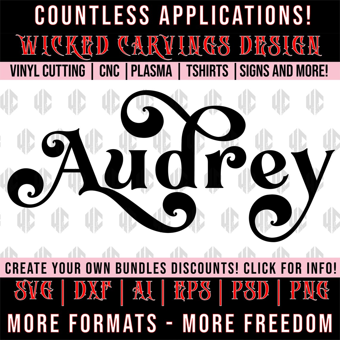 Audrey Girl Baby Infant Name SVG Dxf Vector Diy Image Cut File Vinyl ...