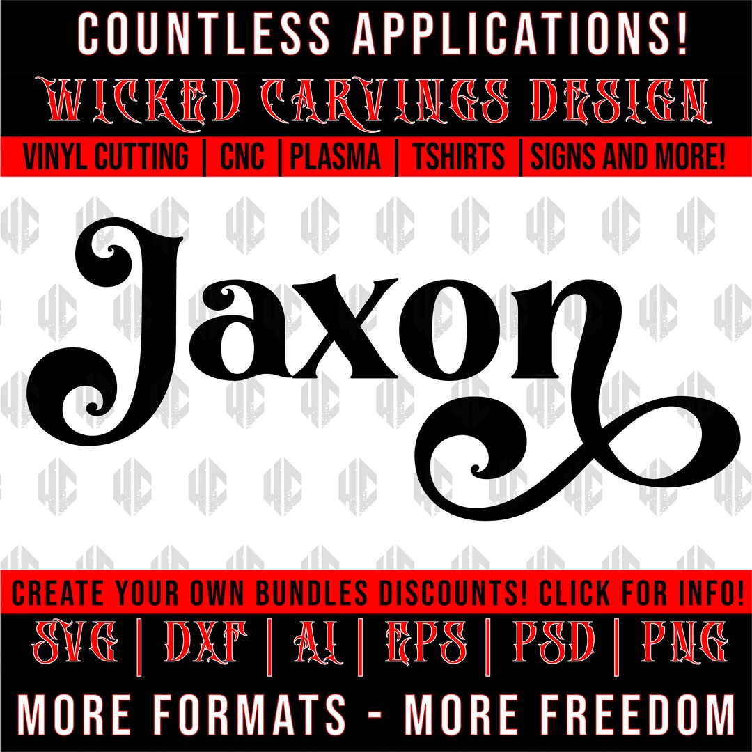 Jaxon Boy Baby Infant Name SVG Dxf Vector Diy Image Cut File Vinyl ...