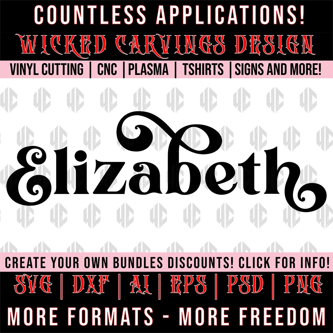 Elizabeth Girl Baby Infant Name SVG Dxf Vector Diy Image Cut - Etsy