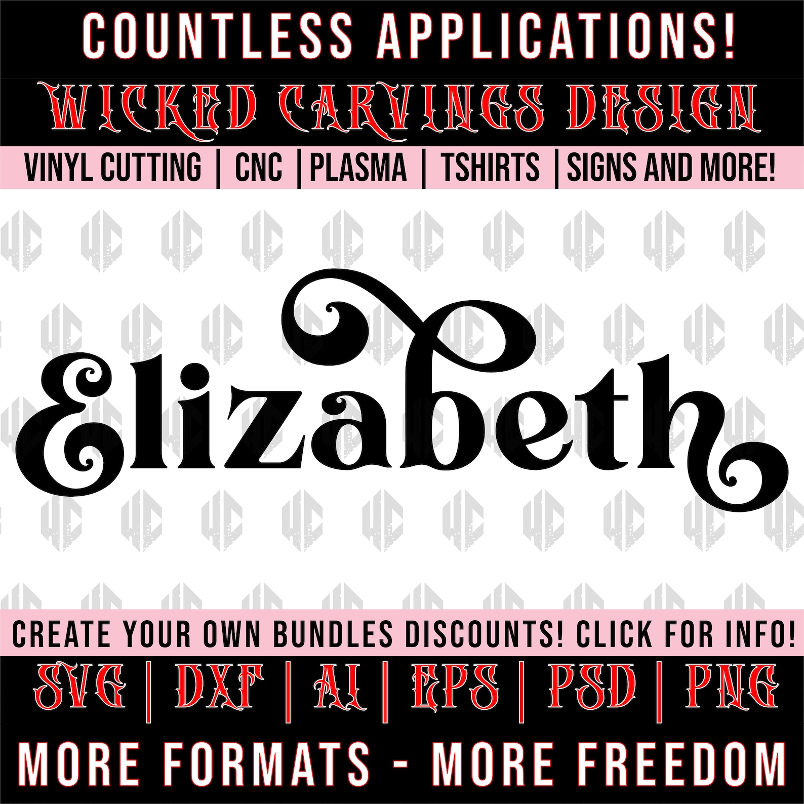 Elizabeth Girl Baby Infant Name SVG Dxf Vector Diy Image Cut - Etsy