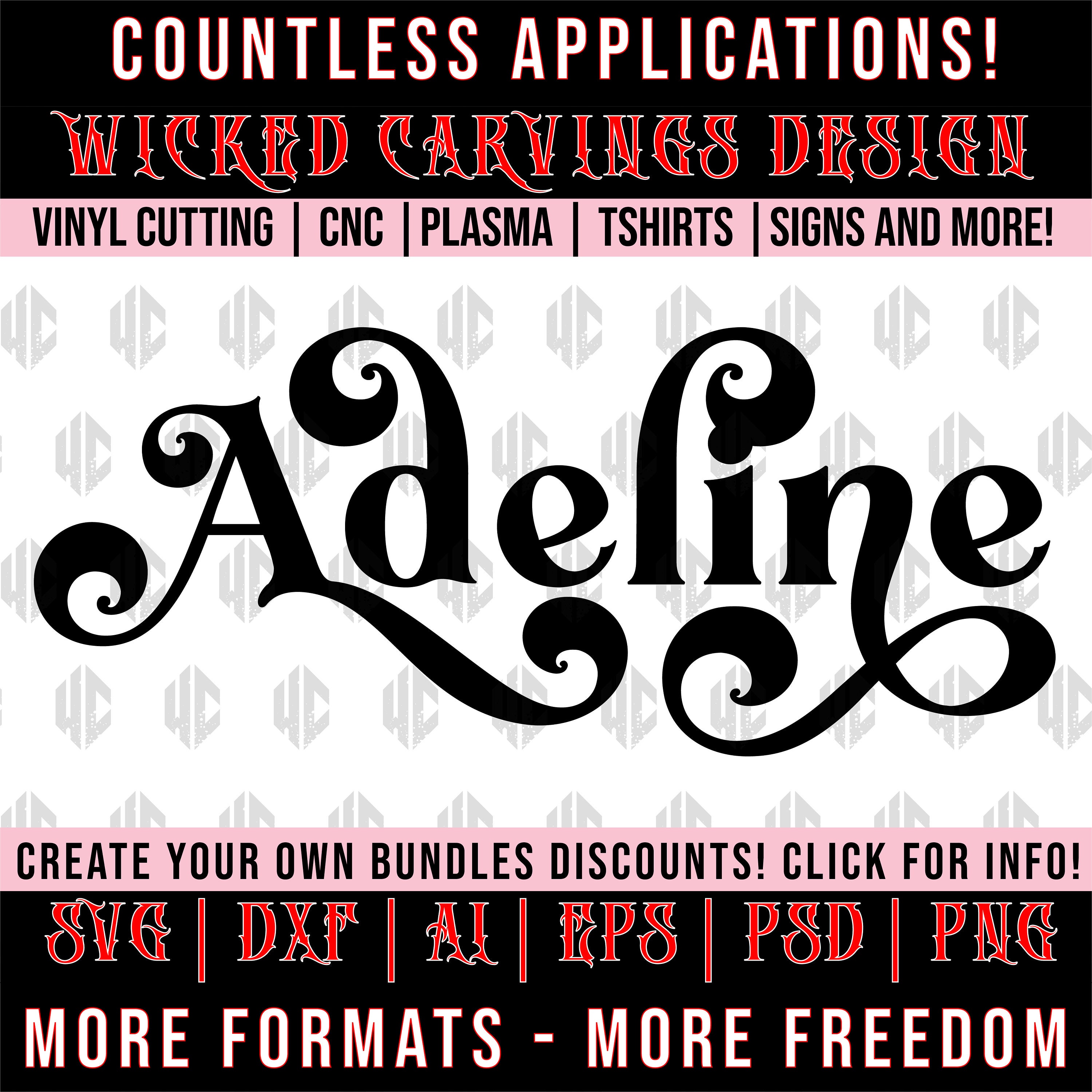 Adeline Girl Baby Infant Name SVG Dxf Vector Diy Image Cut File Vinyl ...