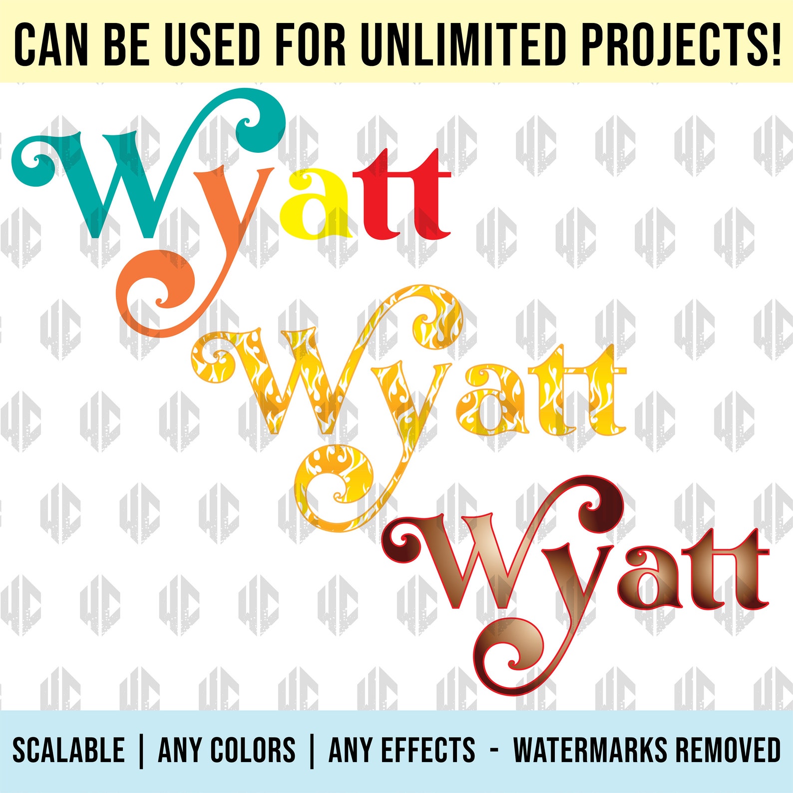 Wyatt Boy Baby Infant Name SVG Dxf Vector Diy Image Cut File Vinyl ...