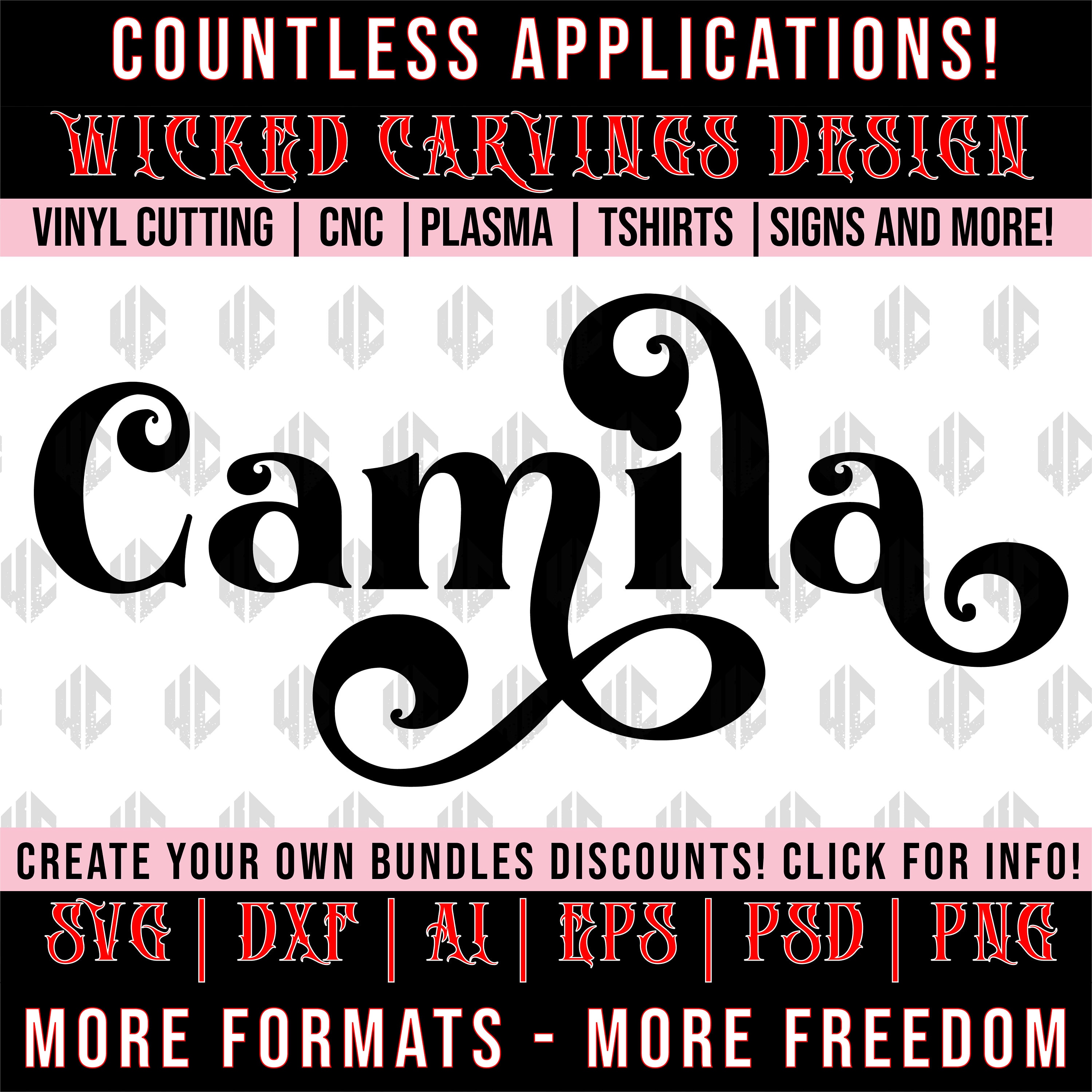 Camila Girl Baby Infant Name SVG Dxf Vector Diy Image Cut File Vinyl ...