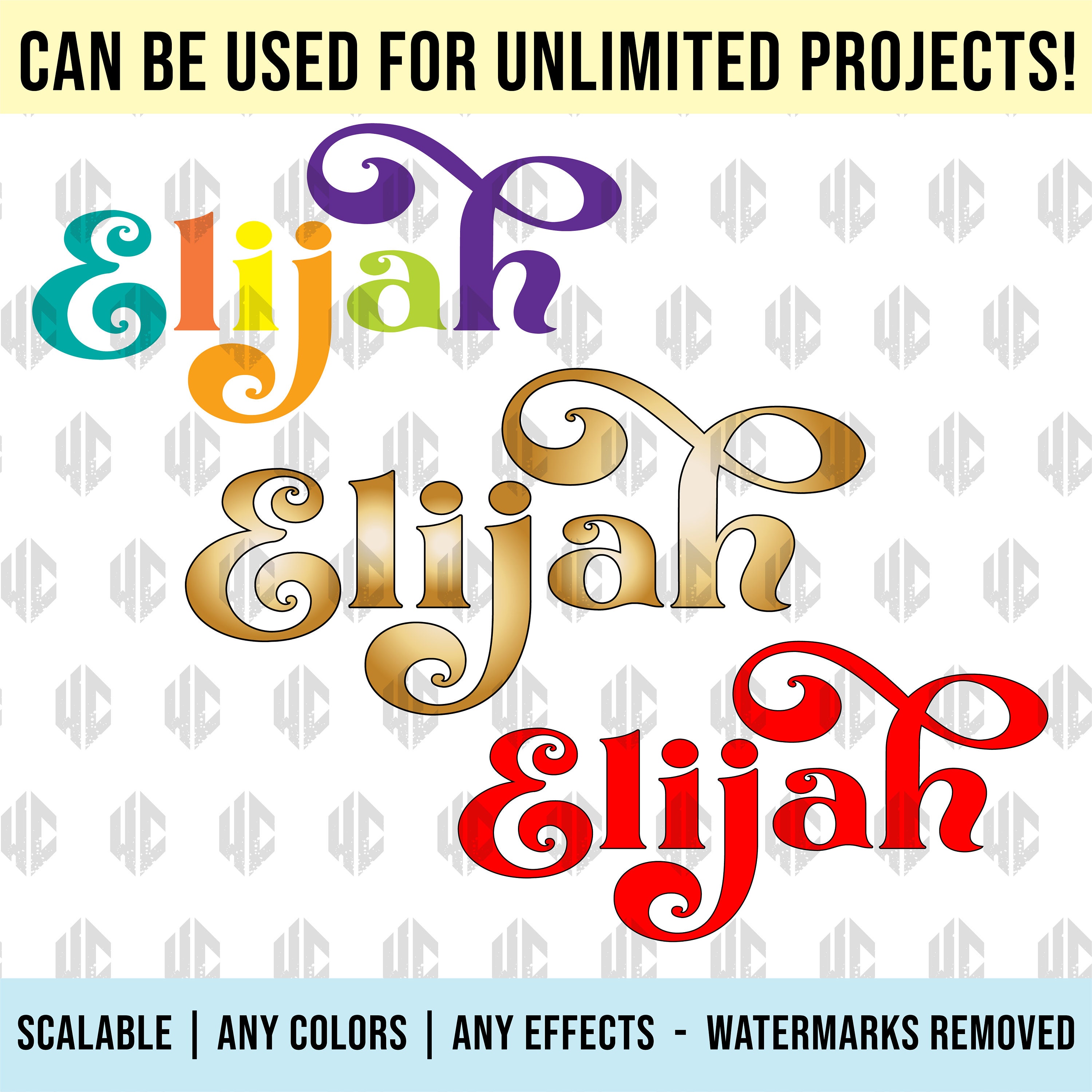 Elijah niño bebé nombre infantil SVG dxf vector diy imagen - Etsy España