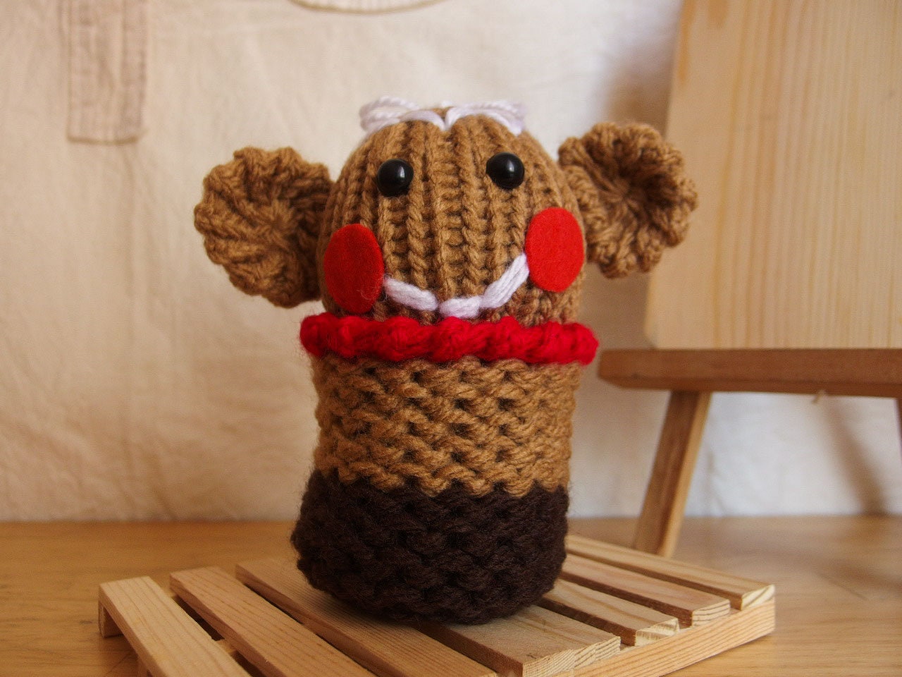 Loom Knit Gingerbread Man Container, Gingerbread Man, Christmas ...
