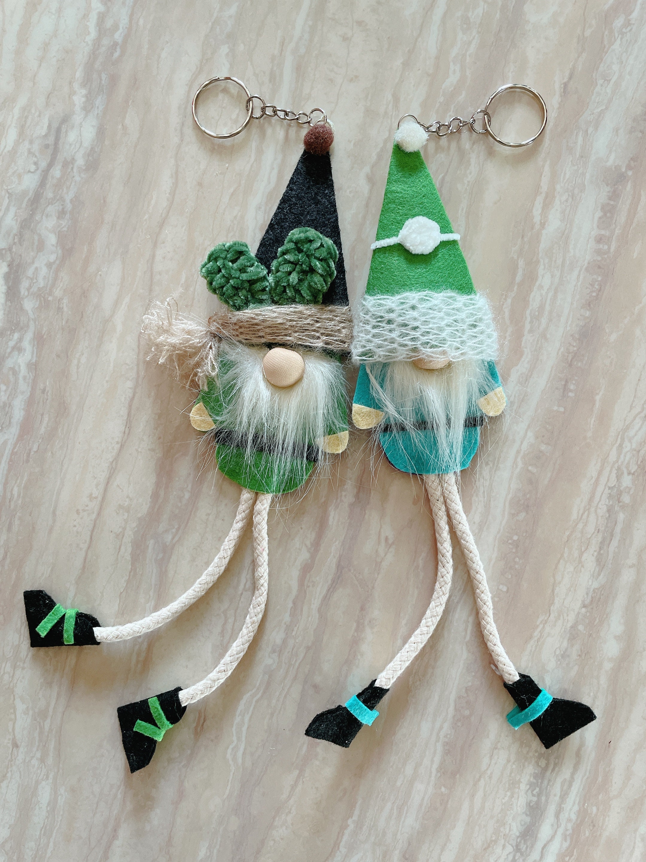 Gnome Keychain, Gnome Keyring, Adorable Gnome Christmas Ornament, Gnome ...