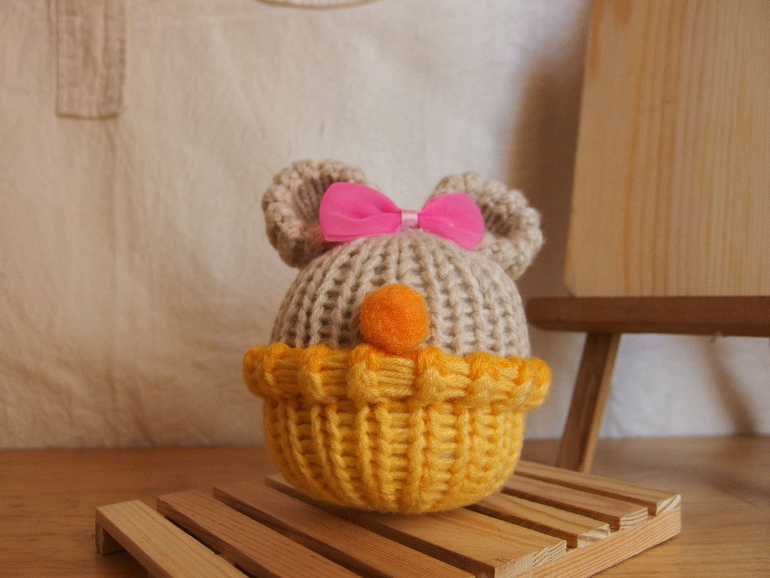 Loom Knit Mouse Paperweight, Mouse Roly-poly Toy Tumbler, Mouse Home ...