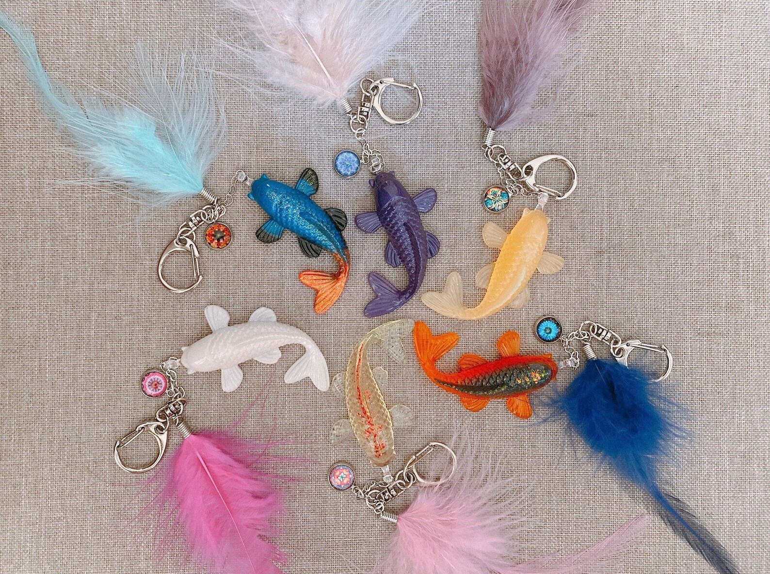 Koi Fish Keychain Koi Fish Keyring Handbag Tag Backpack - Etsy
