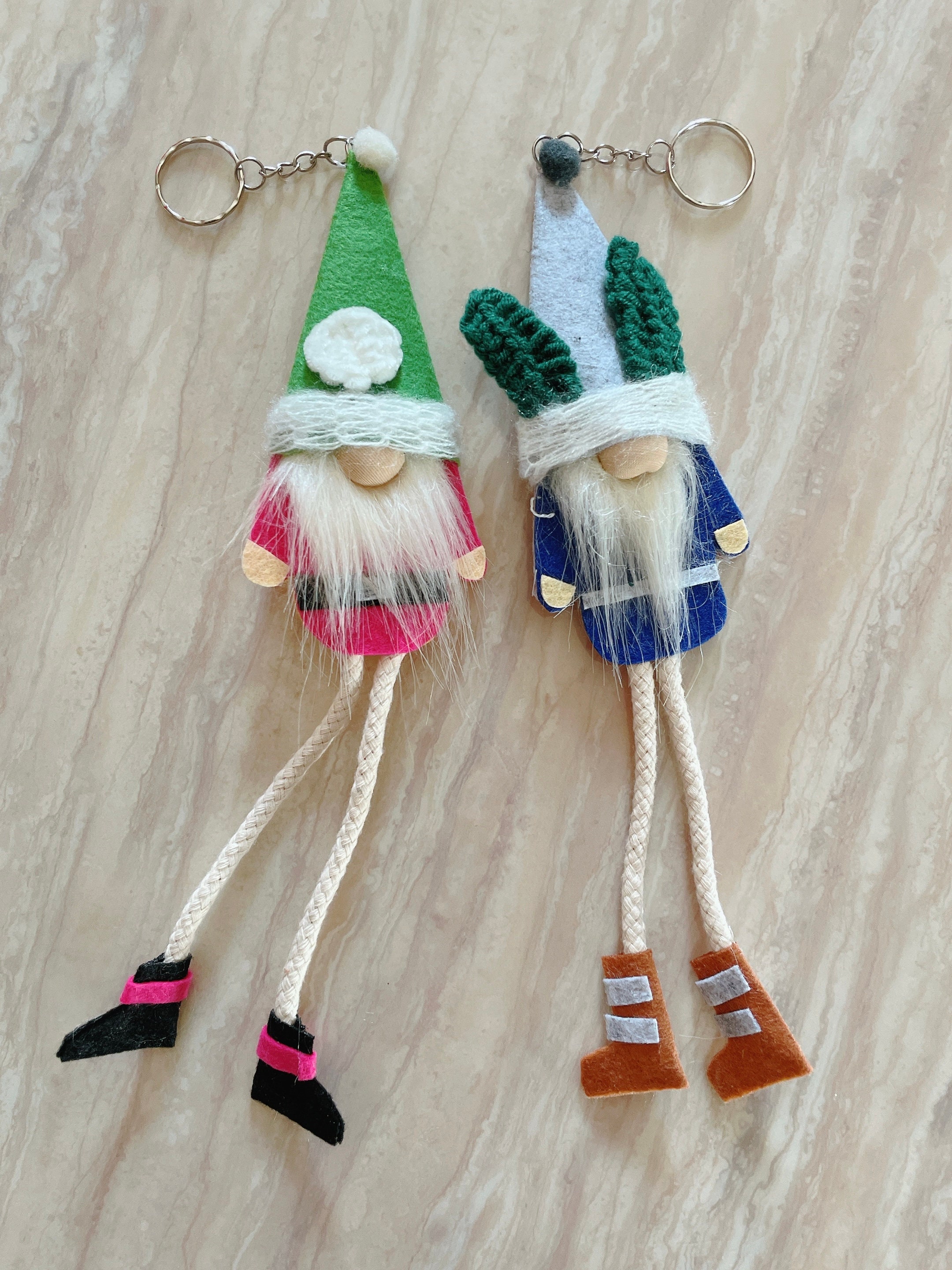 Gnome Keychain, Gnome Keyring, Adorable Gnome Christmas Ornament, Gnome ...