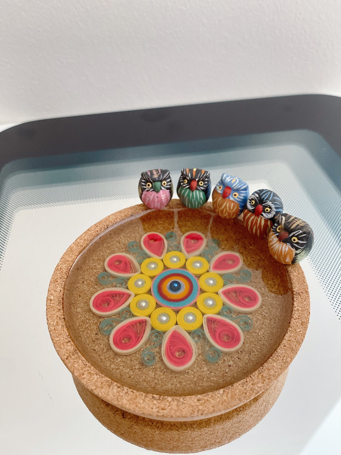 Flower Resin Cork Coaster, Resin Cork Tray, Resin Cork Plate, Resin Art ...