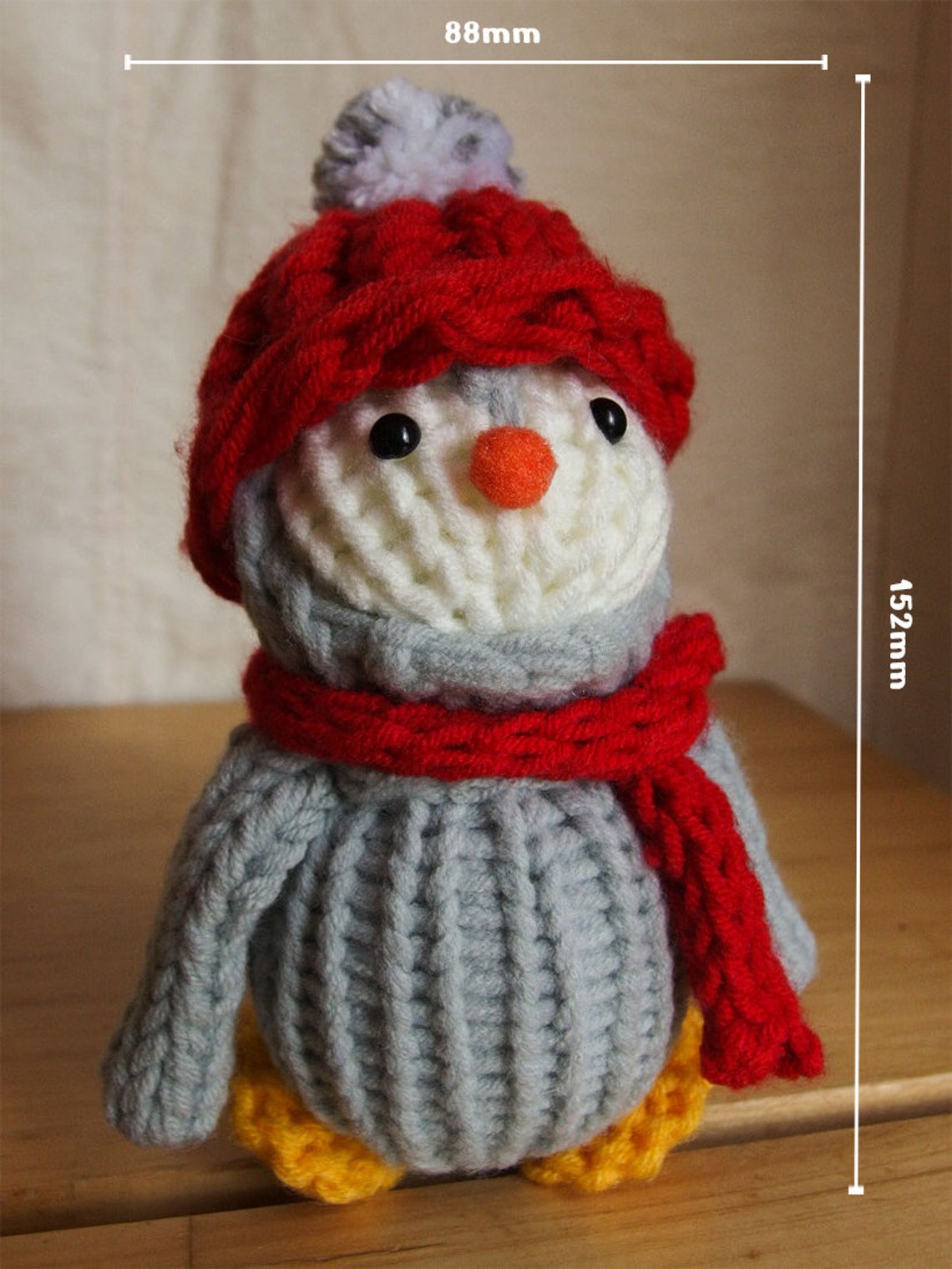 Loom Knit Penguin Stuffed Toy Plush Toy Penguin With - Etsy
