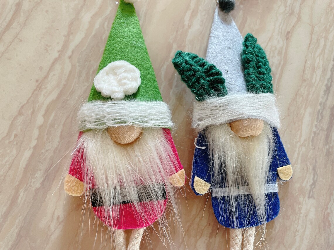 Gnome Keychain, Gnome Keyring, Adorable Gnome Christmas Ornament, Gnome ...