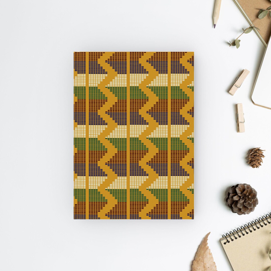 Kente Print Journal, African Pattern Notebook, Tribal Hardcover Diary ...