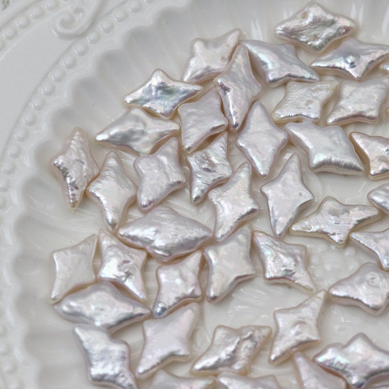 9-10mm Cross Star Shaped Baroque Natural Freshwater Pearl Loose Pearl ...