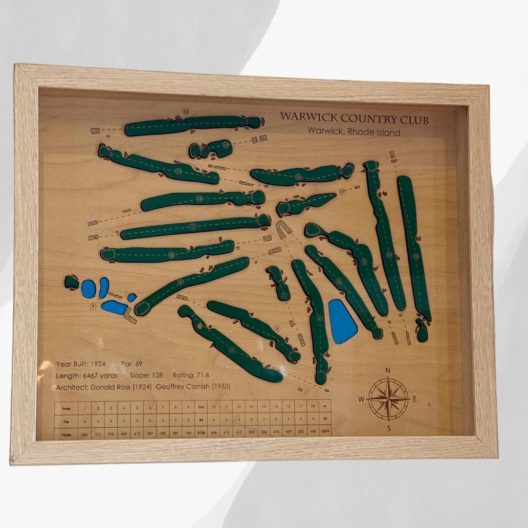 Father’s Day Custom Golf Course Map Engraved Golf Map Custom Golf ...