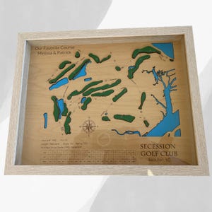 Father’s Day Custom Golf Course Map Engraved Golf Map Custom Golf ...