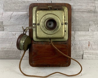 Antique Wood Telephone - Etsy