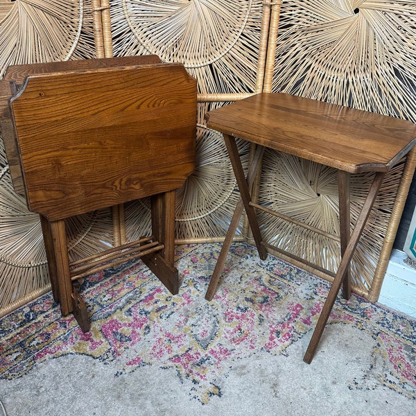 Tv Tray Set With Stand - Etsy