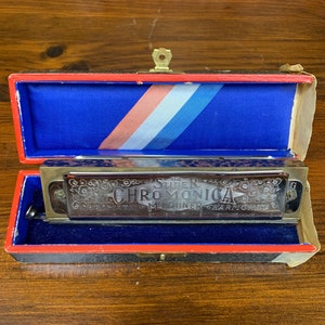 Antique Hohner the Super Chromonica-key of G-chromatic Harmonica ...