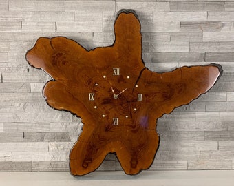 Large Live Edge Wall Clock - Etsy