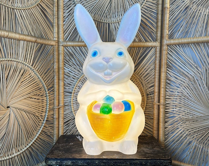 Vintage 22” Empire Lighted Plastic Blow Mold Easter Bunny-mid Century ...