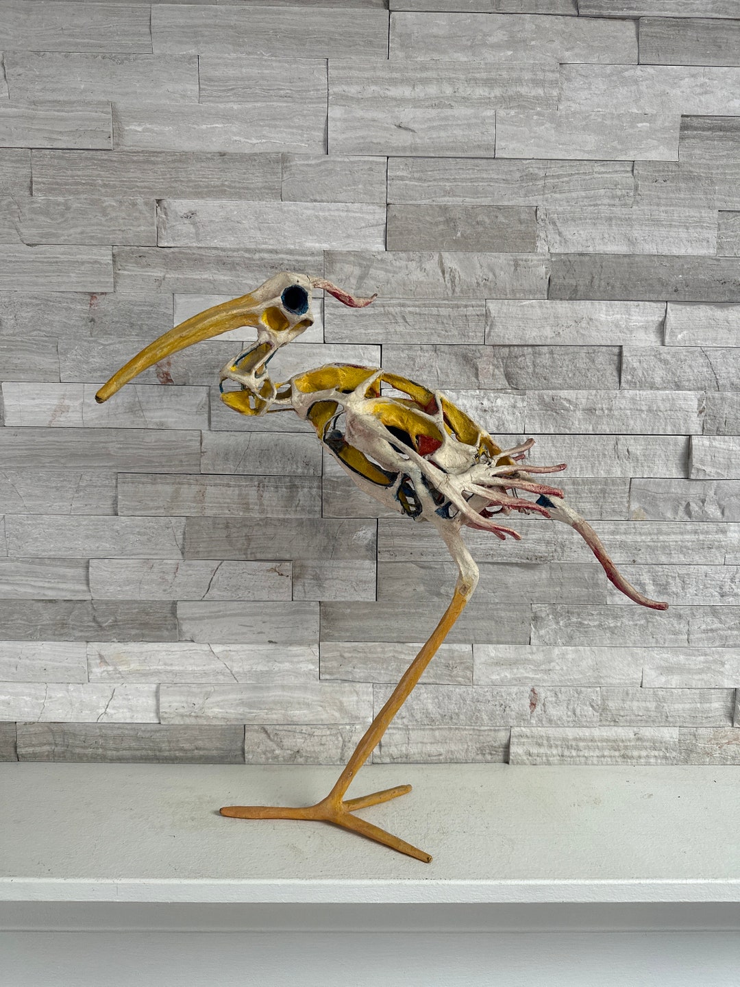 Vintage Handmade Avian Skeleton-one Leg Bird-bird Taxidermy-avian Folk ...