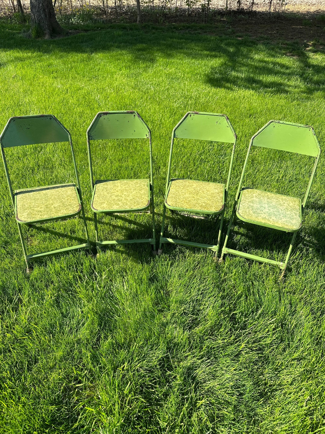Vintage 50s NORCOR Co Folding Chairs-set of 4-metal Folding - Etsy