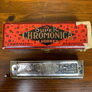 Antique Hohner the Super Chromonica-key of G-chromatic Harmonica ...