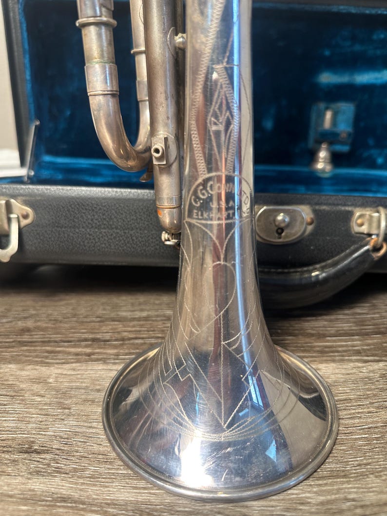 Antique 1920s CG Conn Cornet – Silver Plated With Mute & Case - Etsy