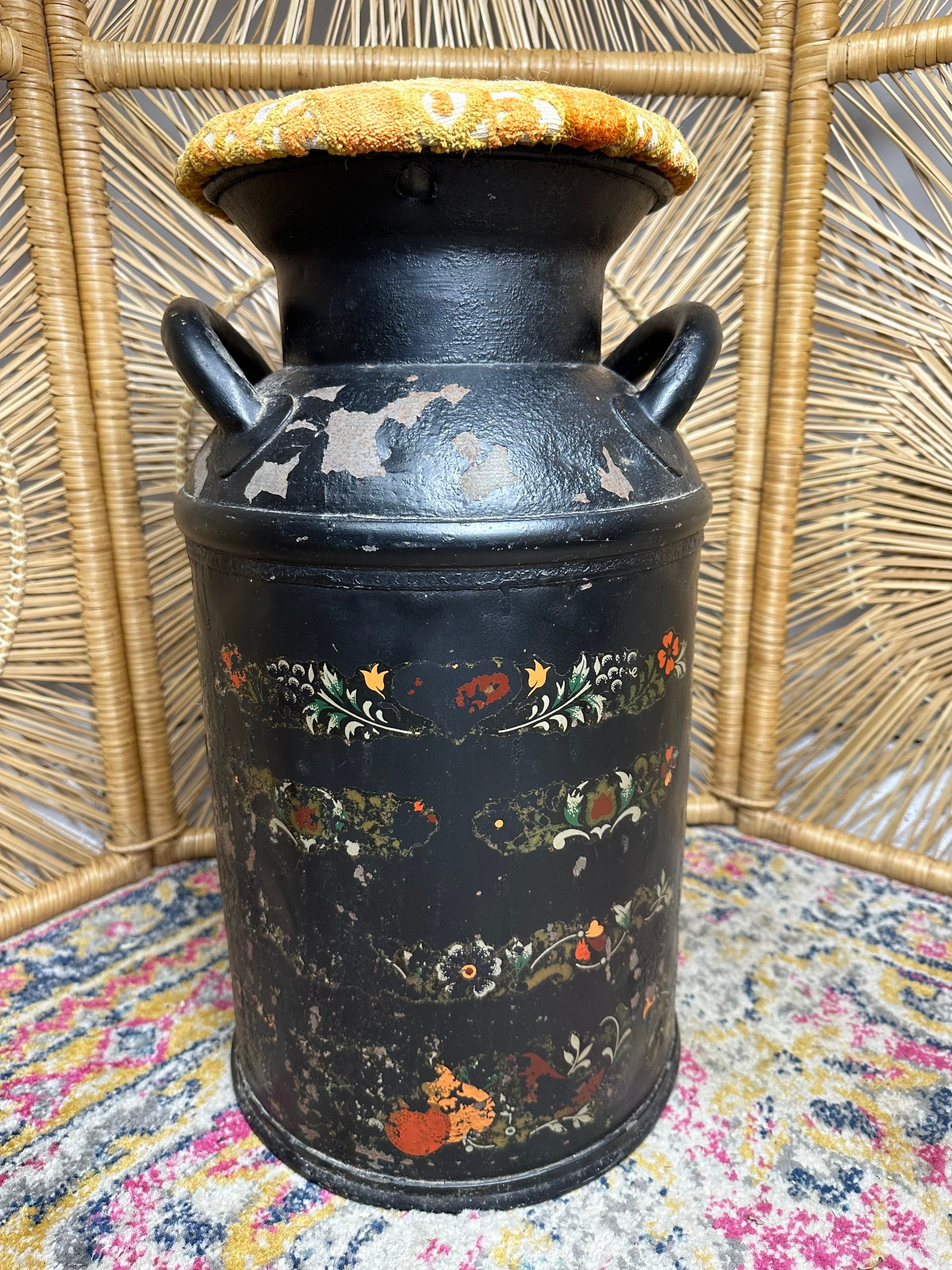 Antique Cast Iron Milk Container-mcm Milking Stool-mayfair - Etsy