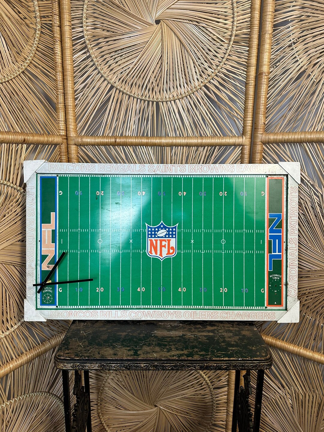 Repurposed Clock-nfl Clock-vintage Clock-mid Century Clock-handmade ...