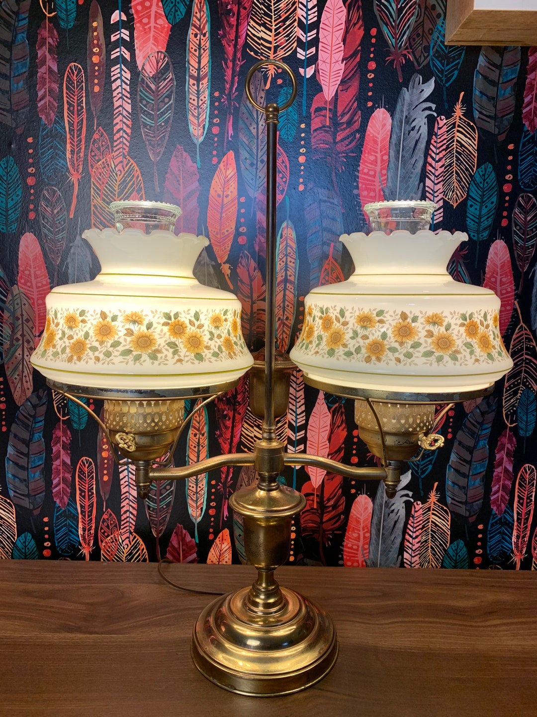 Vintage Student Desk Lamp-abigail Adams Quoizel Lamp-sunflower Decor ...