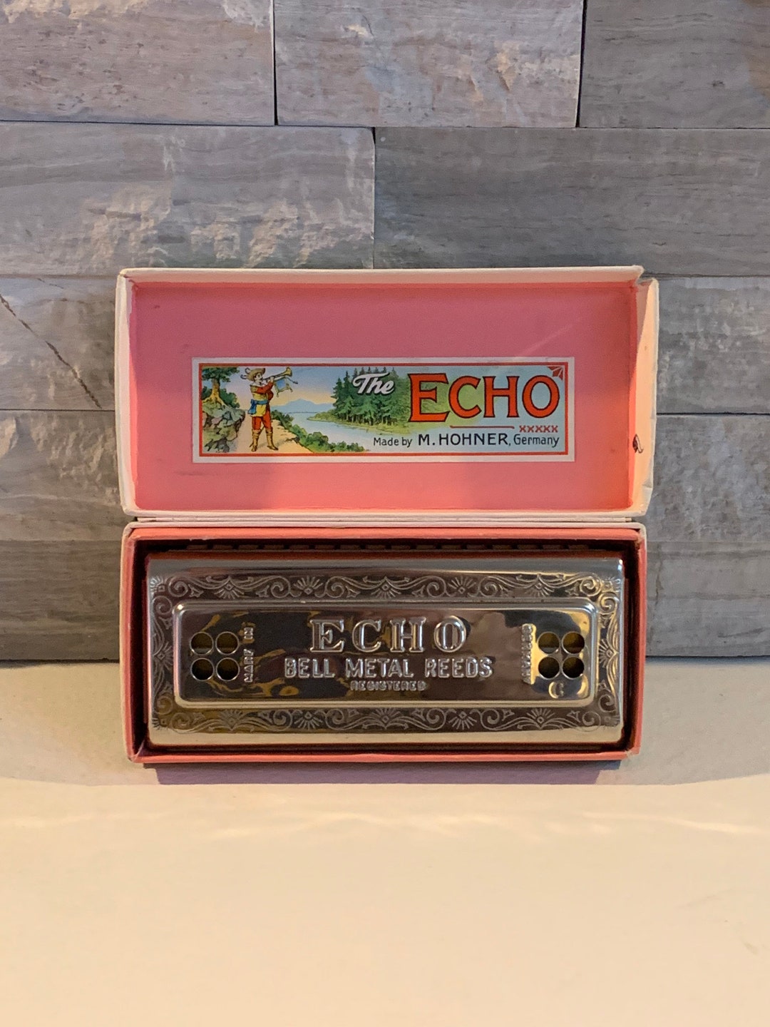 Antique Harmonica-hohner Echo Harp 54/64 Accordion-hohner Harmonica ...