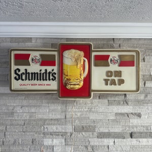 Vintage Beer Lighted Sign-schmidt's Beer-mid Century Beer Sign ...