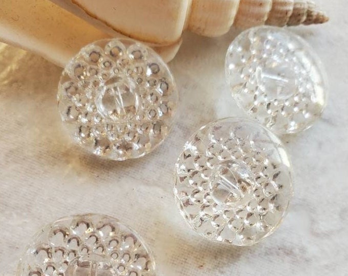 Vintage Clear Glass Buttons, Pre WWII Buttons, 3/4" Buttons, Button Set ...