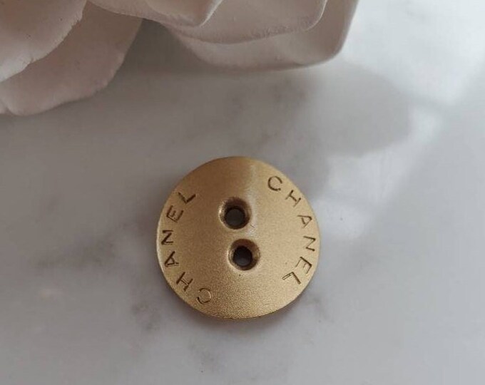 Vintage Chanel Button, Matte Gold Button, Designer Button, 3/4" Button ...