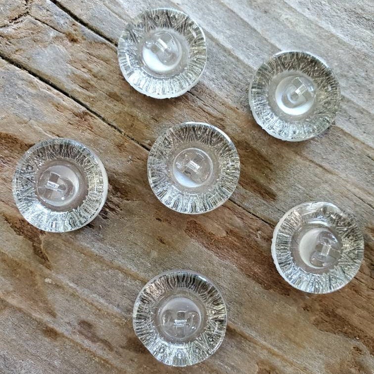 Vintage Clear Glass Buttons Vintage Buttons Silver Colored - Etsy