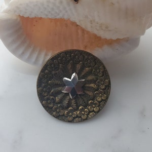 Antique Button Brass Cut Steel Button Victorian Button Star Vintage ...