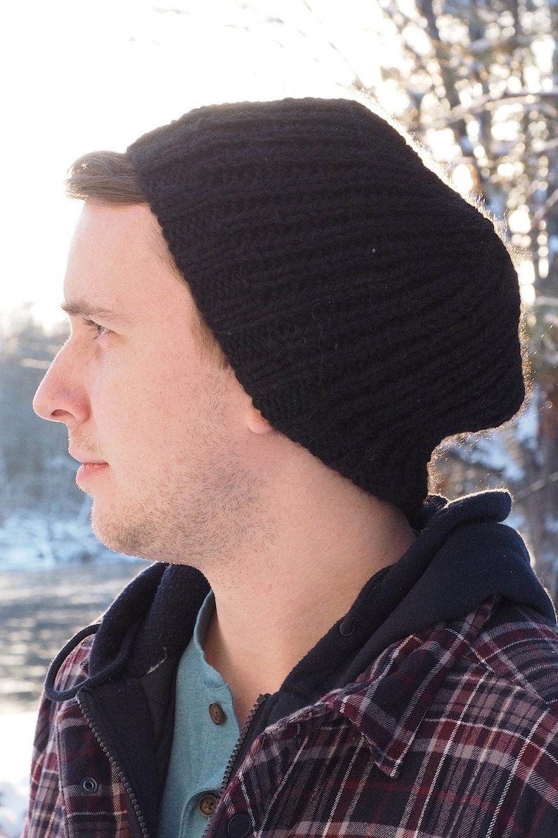 Men's Hat Knitting Pattern, Men's Classic Ribbed Hat, PDF Pattern, Men ...