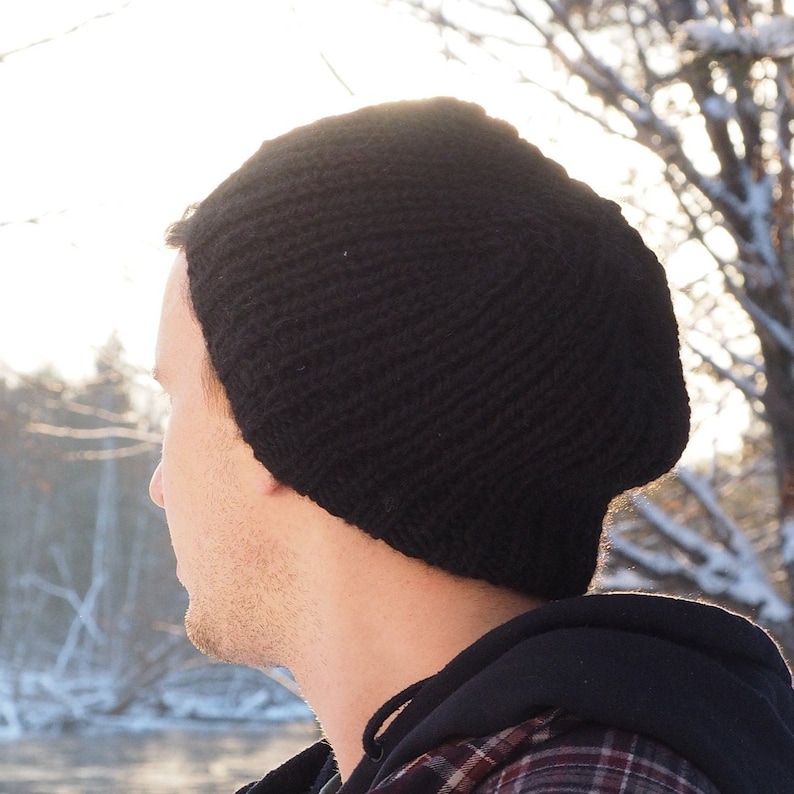 Men's Hat Knitting Pattern, Men's Classic Ribbed Hat, PDF Pattern, Men ...