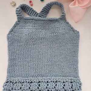 Girls Knit Tank Top Pattern for Kids Knitting Patterns for Kids Spring ...