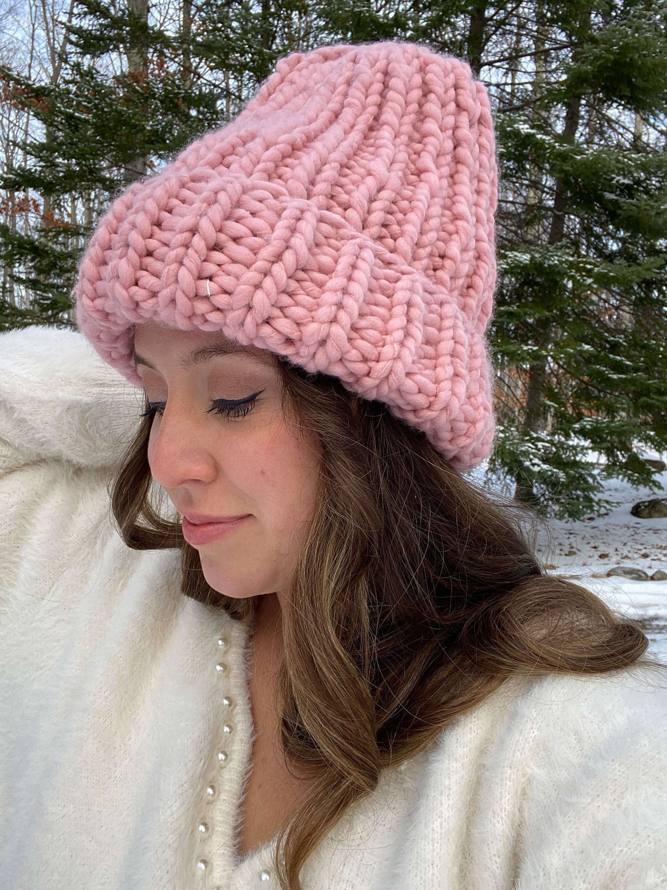 Easy Knitting Pattern Hat Super Chunky Knit Beanie Ribbed Hat Knitting ...