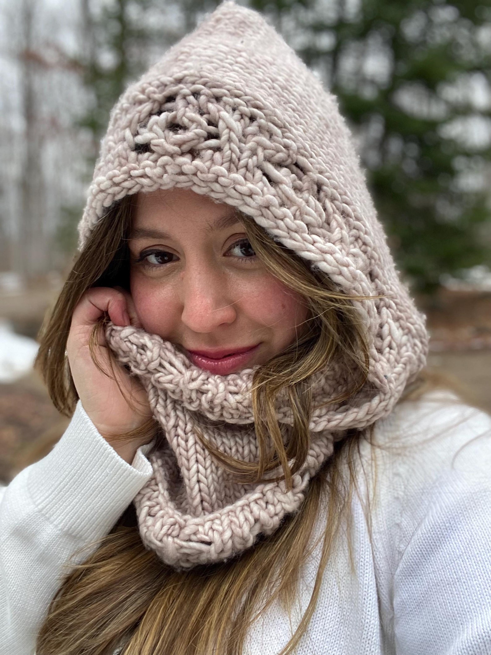 Chunky Knit Lace Hood Balaclava Knitting Pattern (PDF Pattern) - Etsy